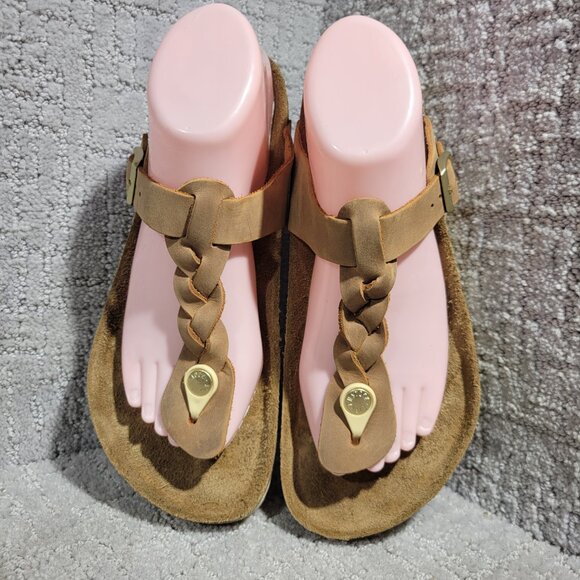Birkenstock | Shoes | Birkenstock Gizeh Braided Size 39 L8 M6 R Cognac ...